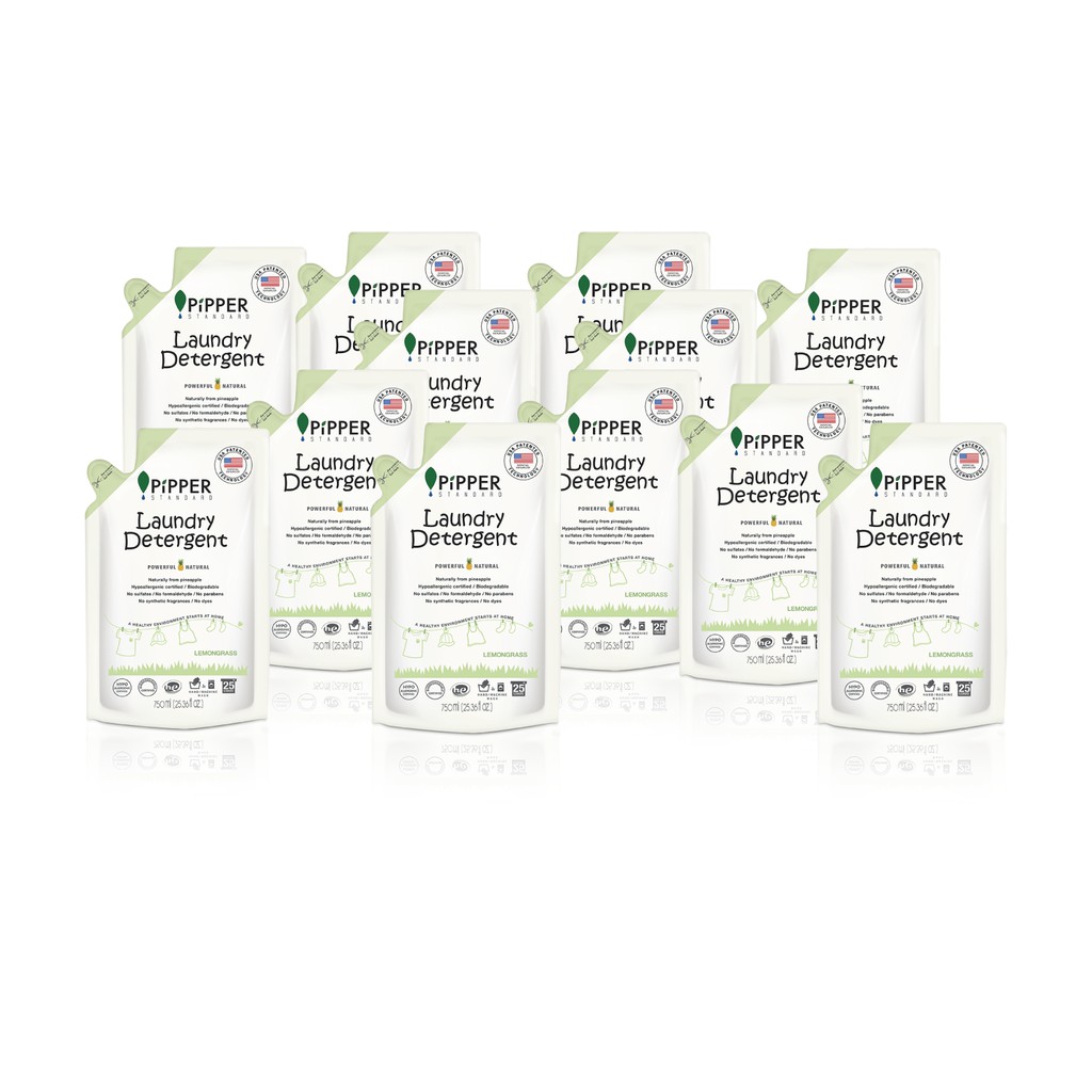 Pipper Standard ผลิตภัณฑ์ซักผ้ากลิ่นเลมอนกราส ขนาด 750 มล. ยกลัง 12 ถุง ...