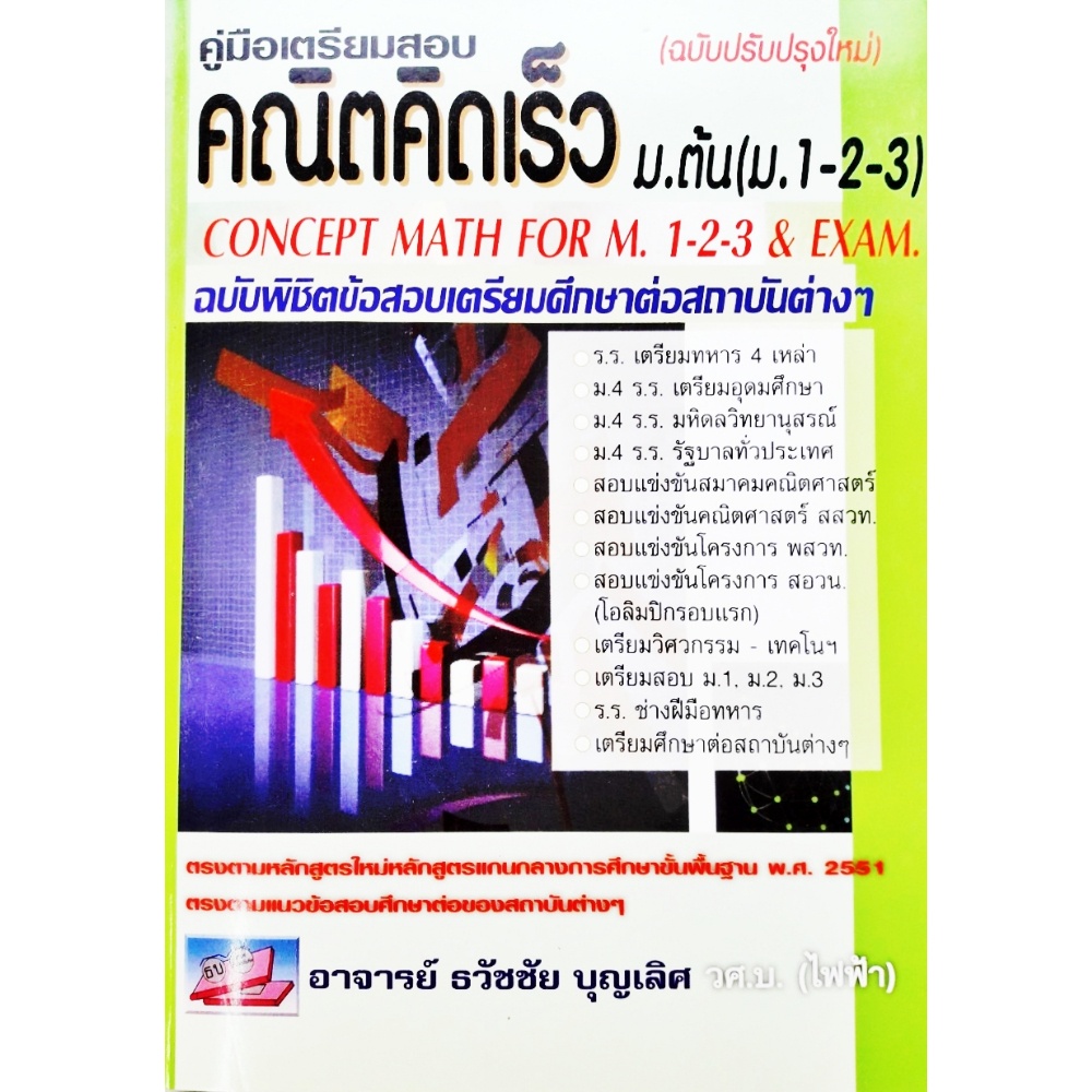 คู่มือเตรียมสอบคณิตคิดเร็ว ม.ต้น (ม.1-2-3) CONCEPT MATH FOR M.1-2-3 EXAM ฉบับพิชิตข้อสอบเตรียม ...