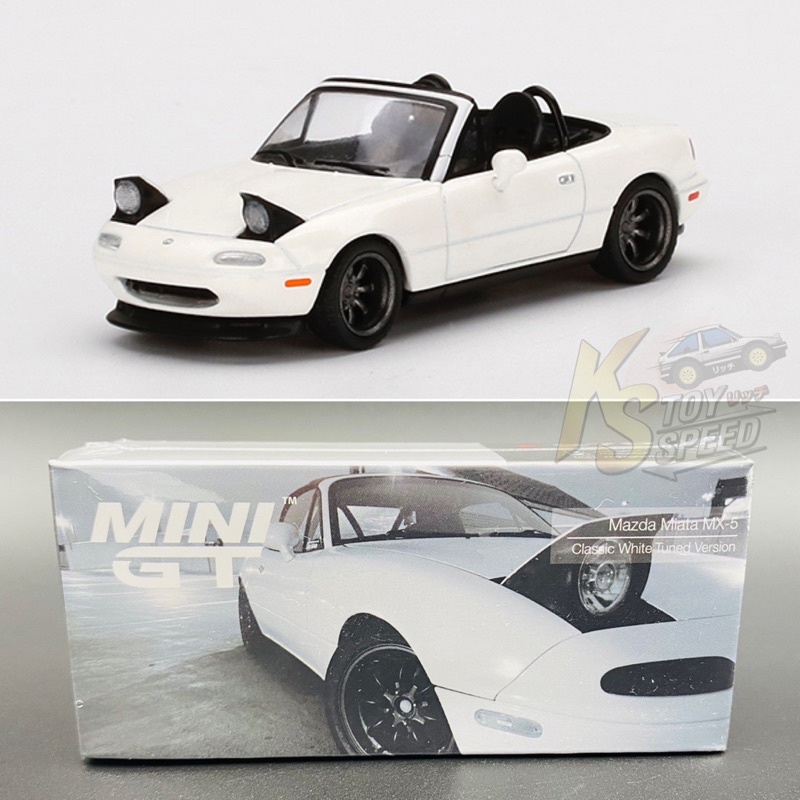 MINI GT Mazda Miata MX-5 (NA) Tuned Version Classic White Fred's Garage ...