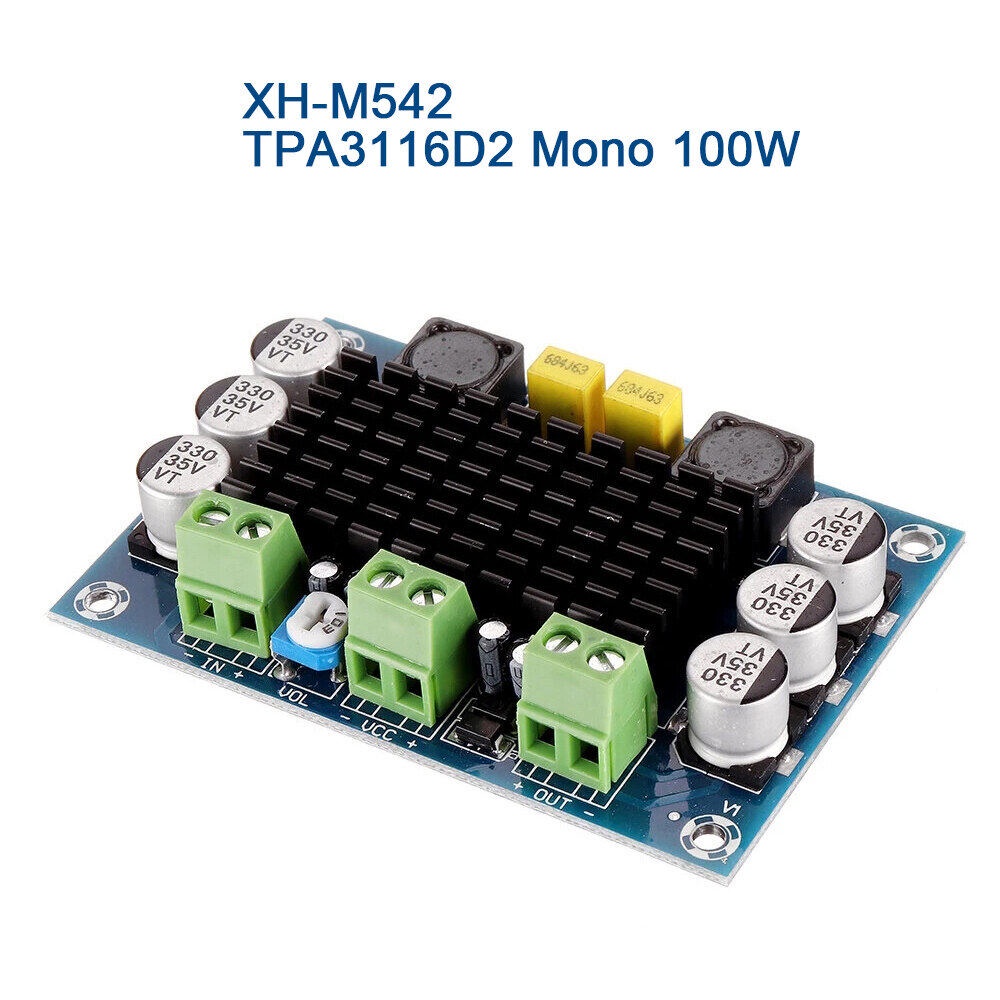 แอมป์จิ๋ว XH-M543 120W120W 12V-24V TPA3116D2 โมดูลขยายเสียงดิจิตอล Dual-channel เครื่องขยายเสียง ...