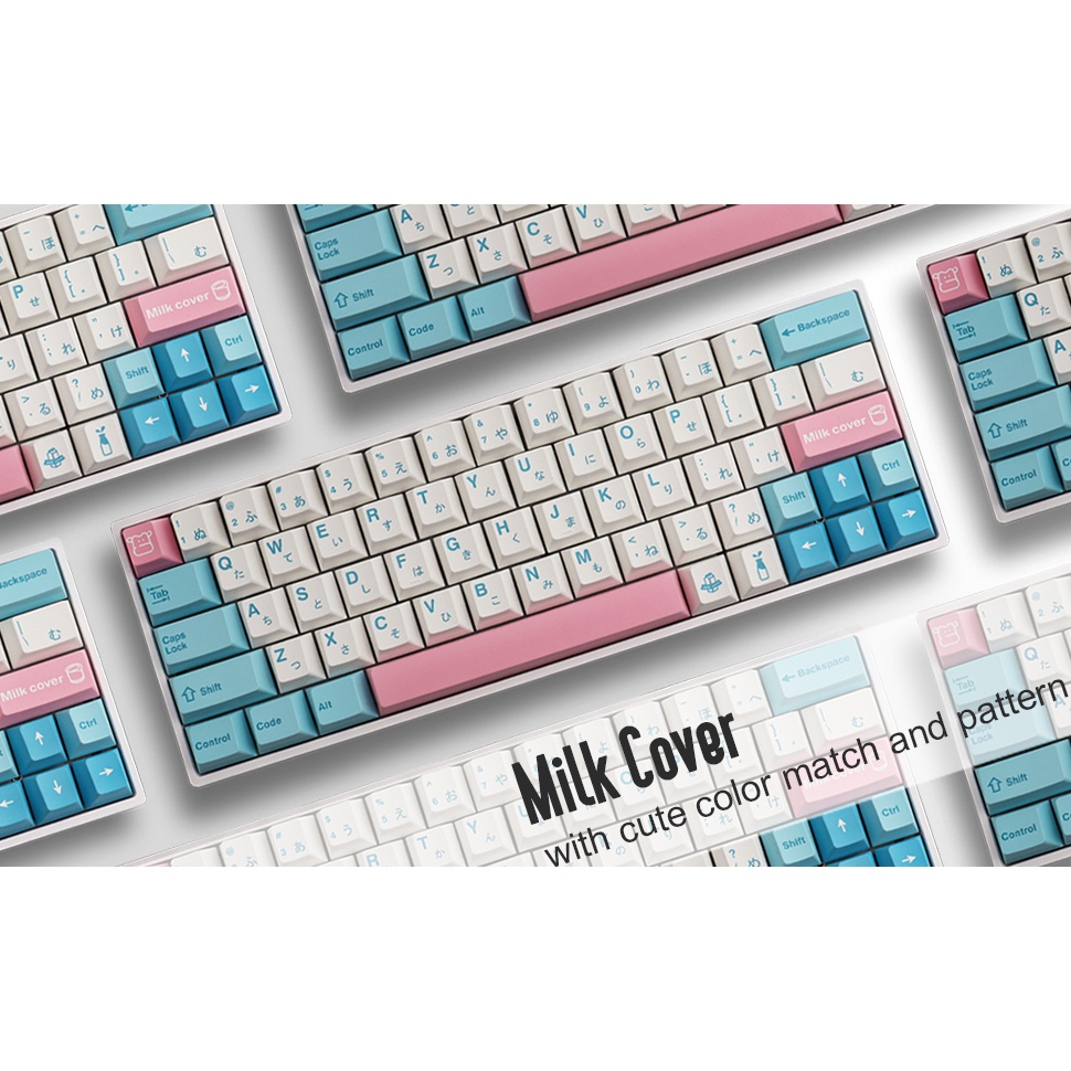 Keycaps, Topwang 142 Keycap PBT Sublimation Milk Cover Keycap Cherry ...
