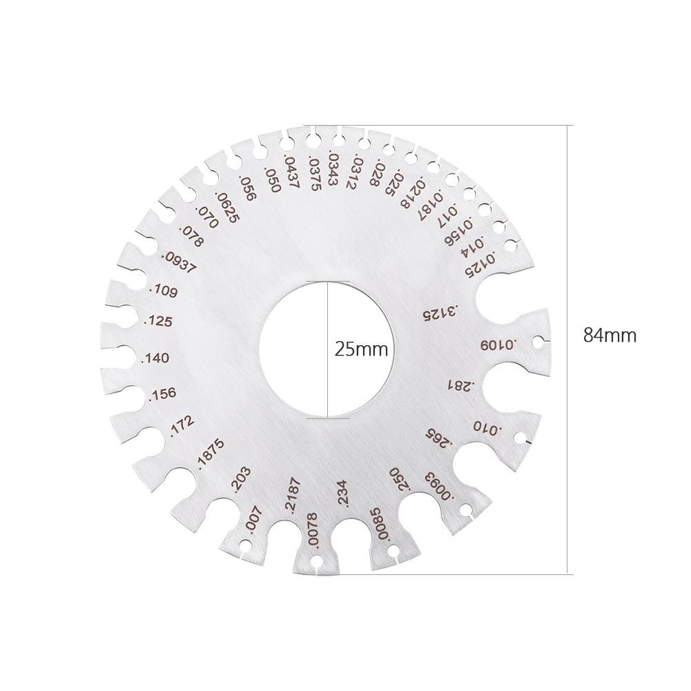 Round Thickness Measurer Wire Tool Gauge Sides Ruler steel 2 Tester ...