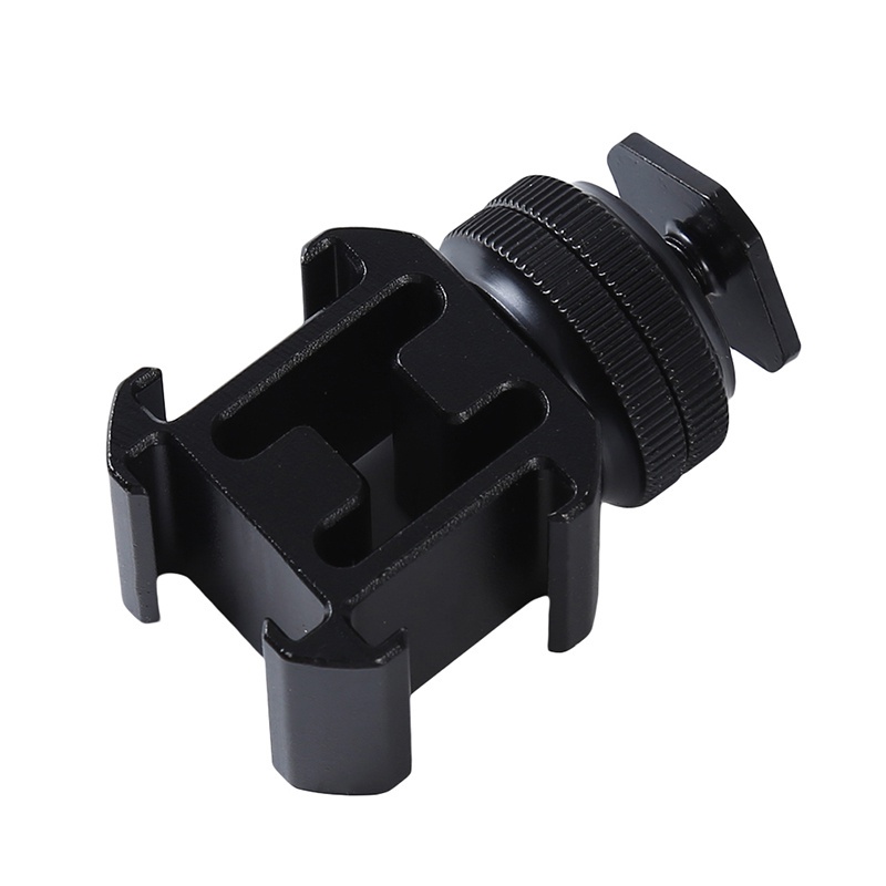 Camera Rotary Three-Head Hot Shoe Base Flash Multi-Function Stand ...