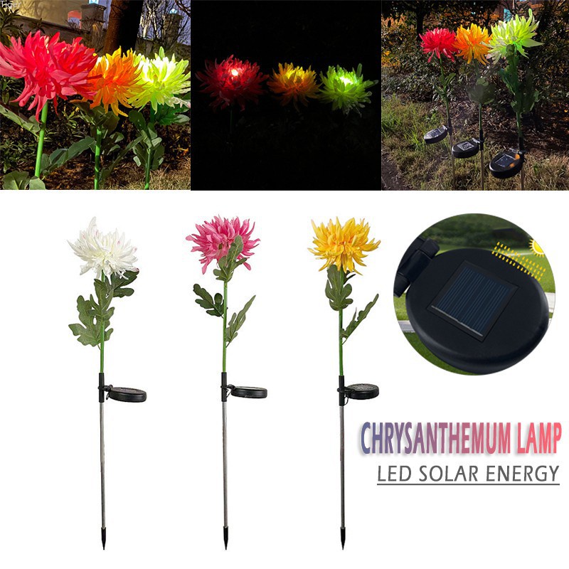 Tiger Solar Powered Chrysanthemum Stake Light for Outdoor Garden Yard ...