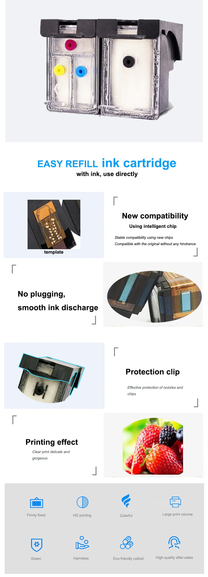 einkshop 60xl Refillable Ink Cartridge Replacement For HP 60 xl Deskjet ...