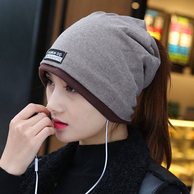 Hat Female Autumn and Winter Toque Fashion Sleeve Cap Korean Fashion ...