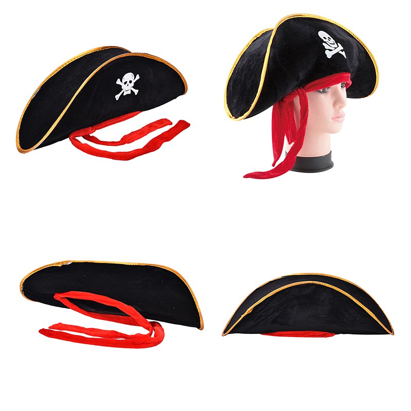 【Purpleredto】Hot Pirate Captain Hat Skull Crossbone Cap Costume Fancy ...