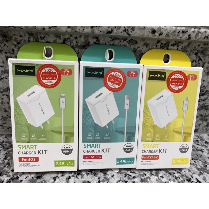 ชุดชาร์2.4A ชาร์จเร็ว ยี่ห้อMiami T7 สำหรับ IP Android micro type-c - yjc0802369399 - ThaiPick