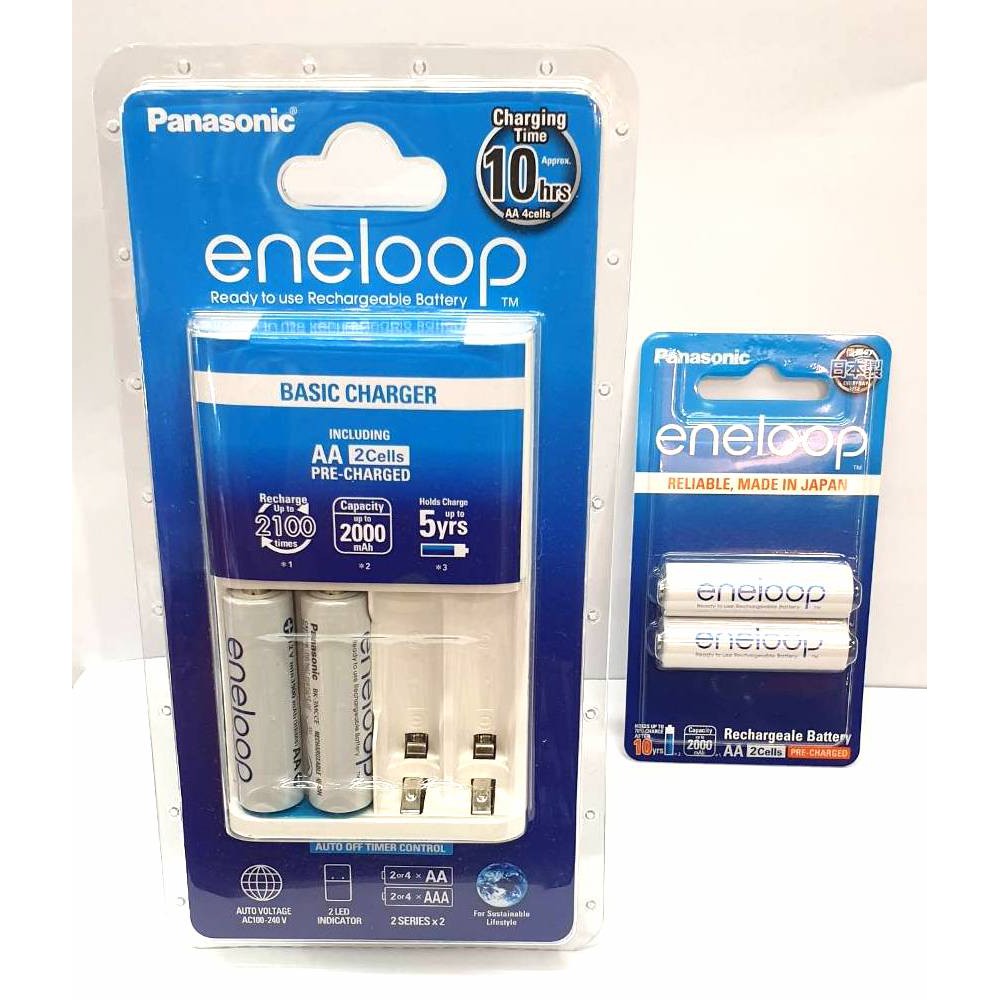 ชุดชาร์จ Panasonic Eco Aa 2pcs Aa 2pcs ของแท้ มีประกัน 1 ปี สามารถออก