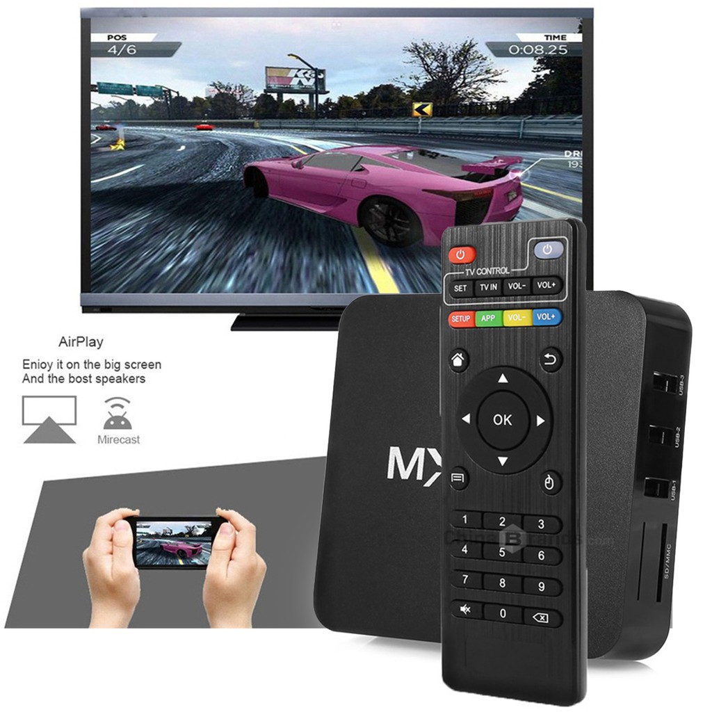 100% Original_4K Android Mxq Pro Smart TV Box 2.4G WiFi Home Remote ...