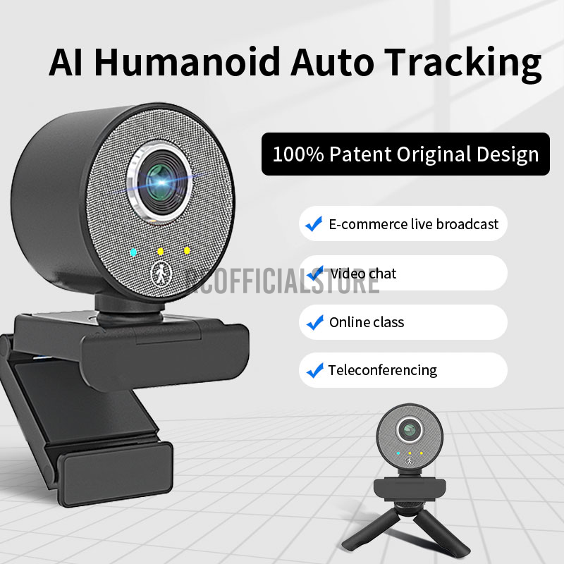 1080P Webcam 360° Panaromic Live Streaming USB Computer Camera with ...