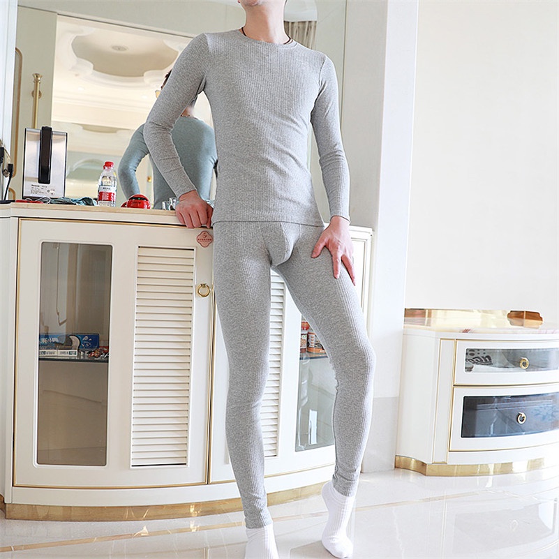 New men long johns set underwear winter Long Johns underpants cotton ...