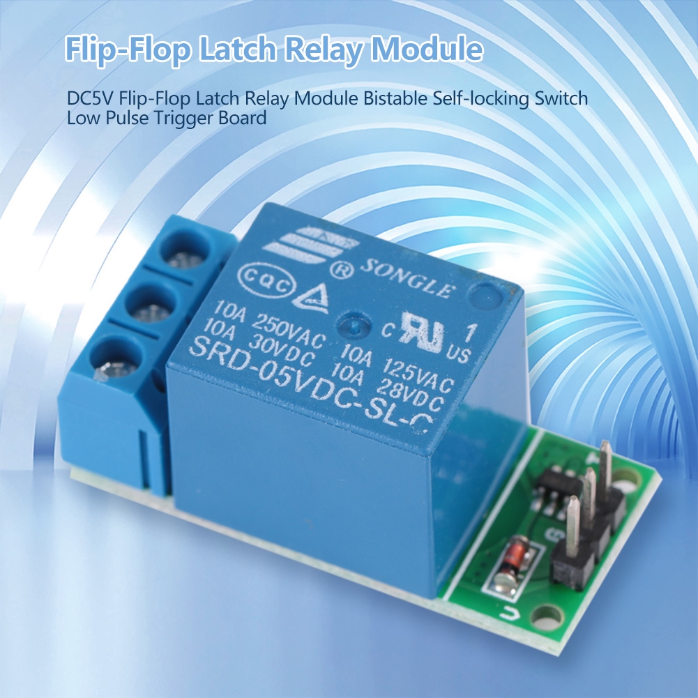 1 CH DC5V Flip-Flop Latch Relay Module Bistable Self-locking Switch Low ...