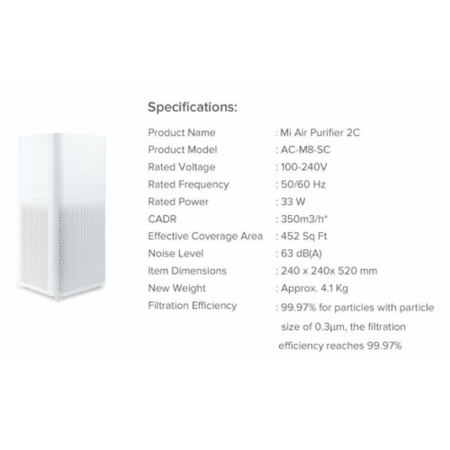 เครื่องฟอกอากาศ Xiaomi Mi Air Purifier 2C - icewarinpimon - ThaiPick