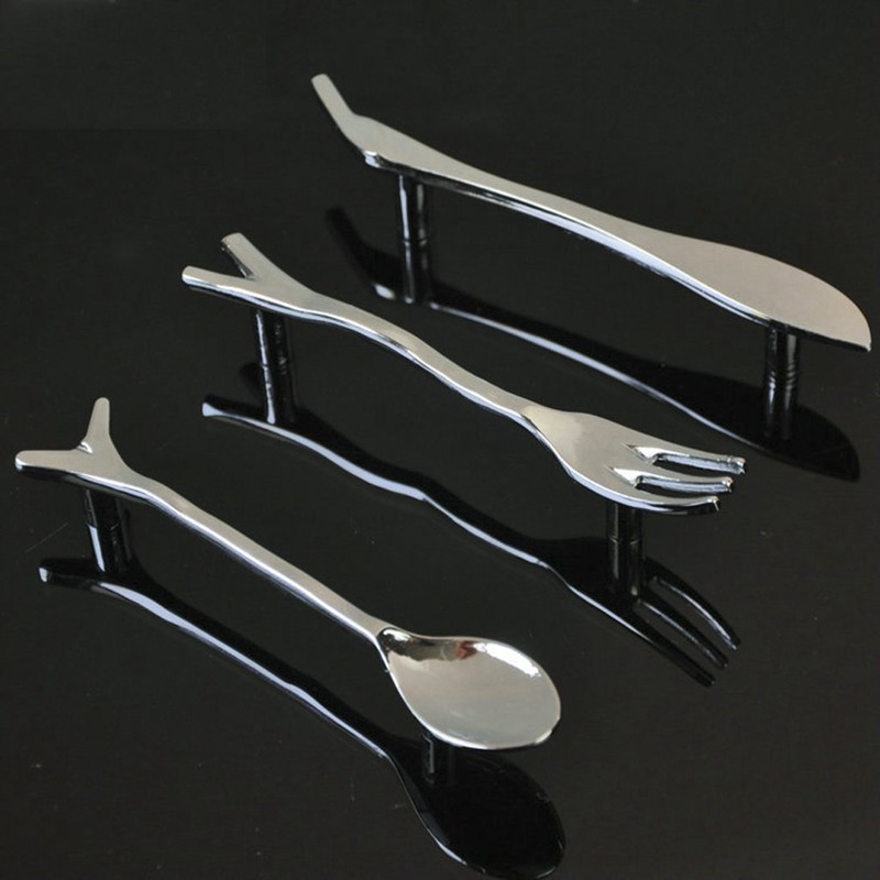 3 pieces Creative Design Fork, Knife and Spoon Kitchen Cabinet Drawer ...