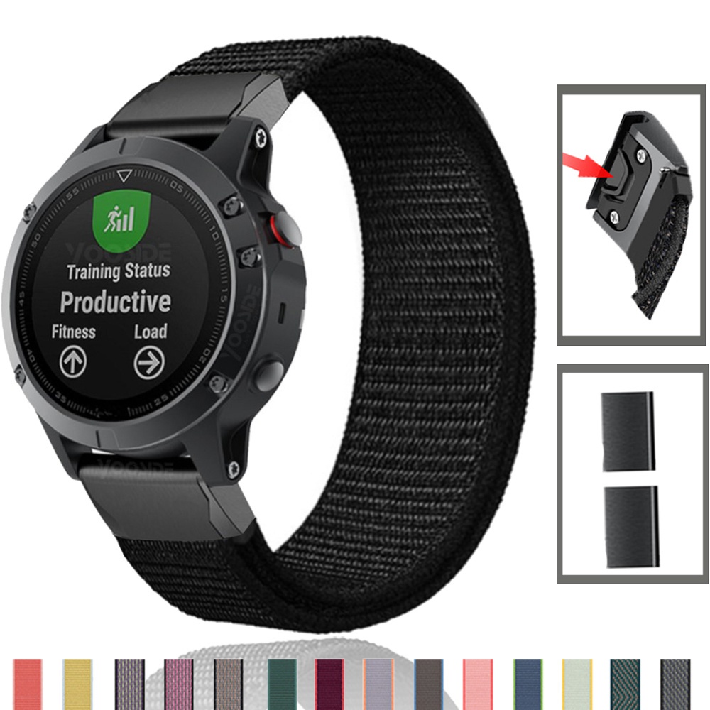 22mm 26mm Nylon Strap for Garmin Fenix 6 6X Pro Fenix 5 5X plus 3 3HR ...