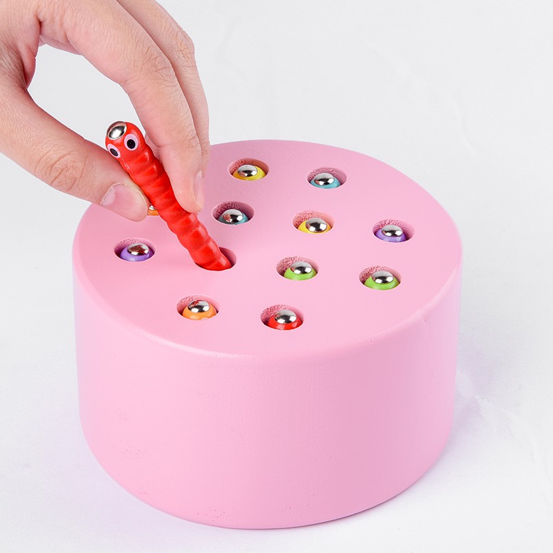 Creature Blocks Catch Worms Game Magnetic Wooden Toys For Children Kids ...