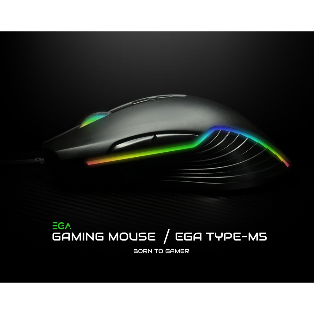 EGA Type M5 Gaming Mouse เมาส์เกมมิ่ง เมาส์มาโคร Mouse Macro 6400 DPI ...