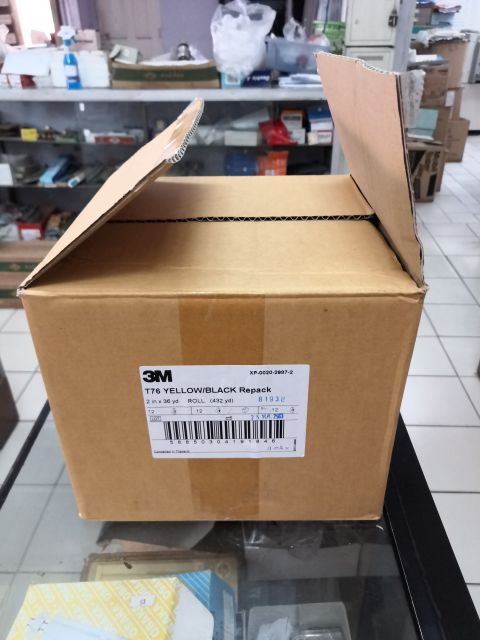 3M T76 เทปตีเส้น เทปไวนิลตีเส้น(สองสี ดำเหลือง ขาวแดง 2" 36หลา 6ม้วน/แพ็ค)T76 - theerathat2403 ...