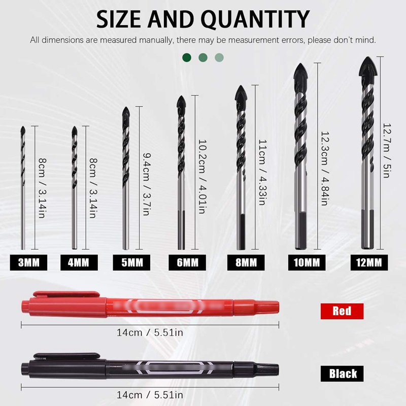 19Pcs Tile Hole Saw Sets 6-50mm Diamond Drill Bits Assortment Kit Glass ...