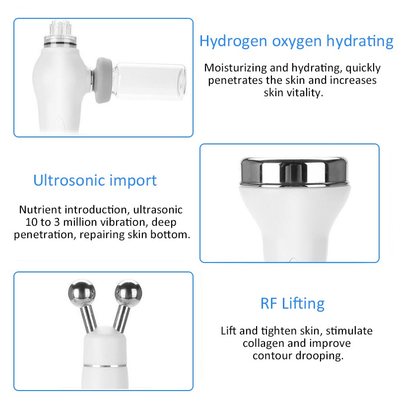 เครื่องให้ออกซิเจนHydrogen Oxygen Facial Machine 6 in 1 Vacuum Face ...