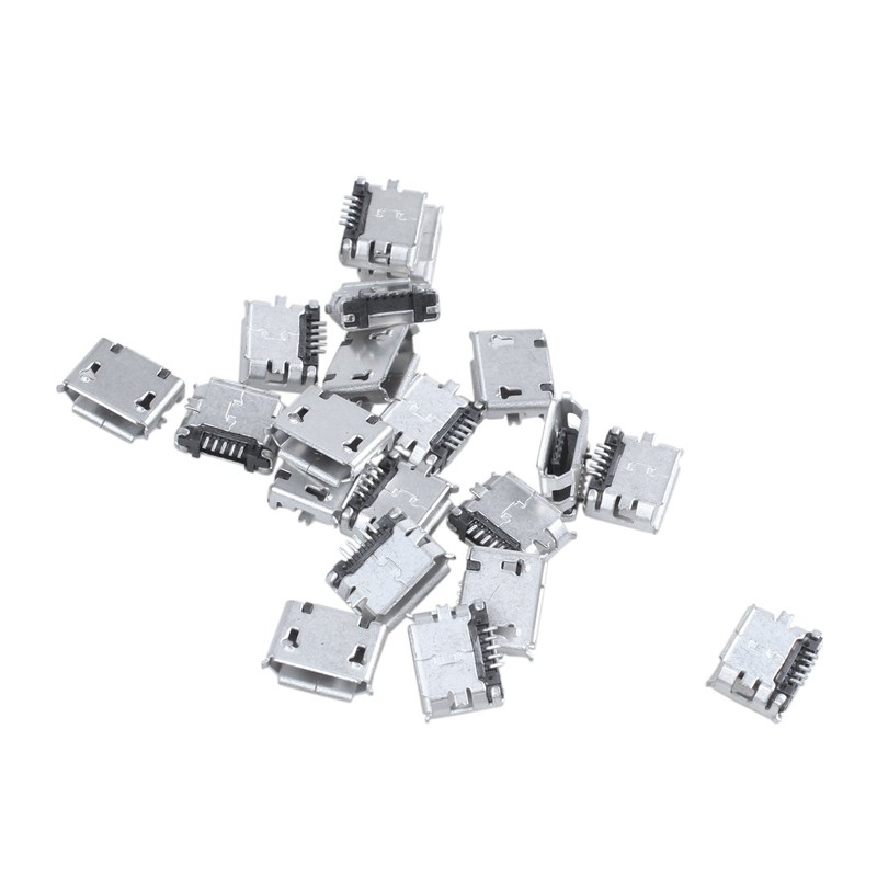 20 Diy Micro - Usb 5 Pin Female ตัวเชื่อมต่อกระจกล่าง Smd Mou ...