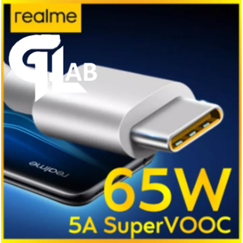 REALME 5A SuperVOOC 65W Flash Cable Type C USB Rapid Cable Data 1M 1 ...