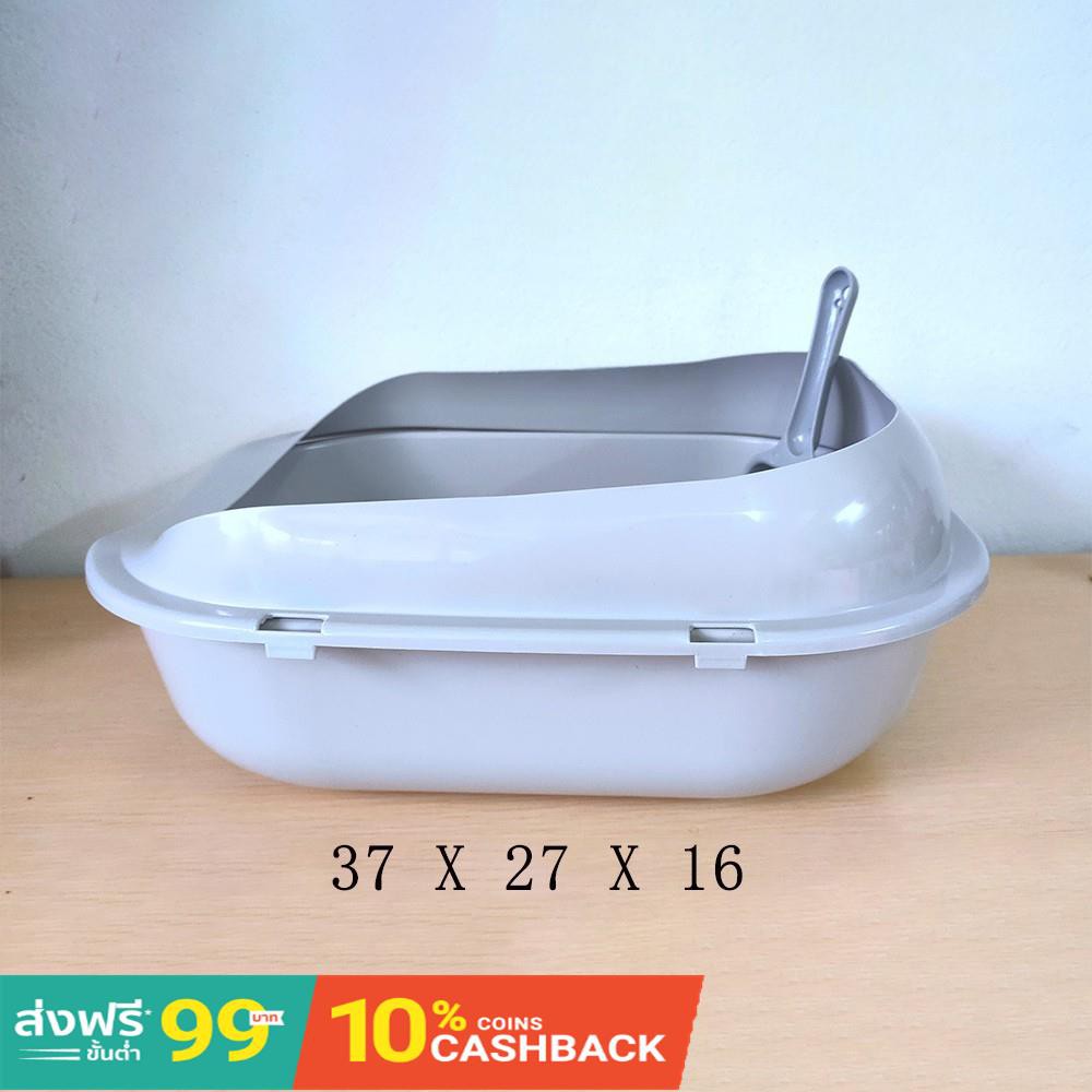 จุด卐Thai.Th เซตกะบะทรายแมว กระบะทรายแมวสำหรับแมวทุกวัย ห้องน้ำแมว แถมฟรีที่ตักทราย ถาดทรายแมวCF ...