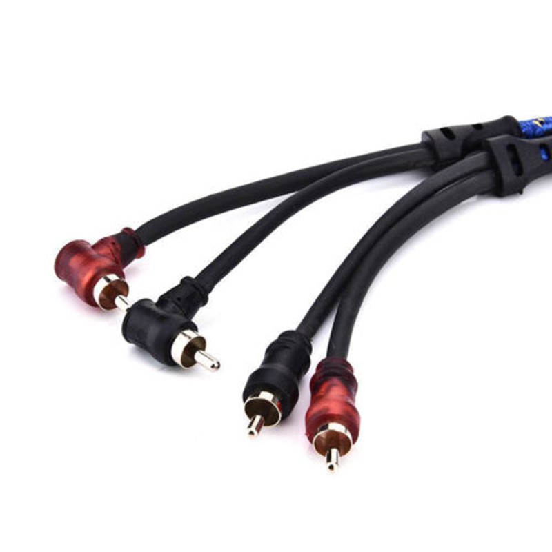 5 M 2 RCA to 2 RCA Plug Car Stereo Audio Cable Amplifier Braided Tool T ...
