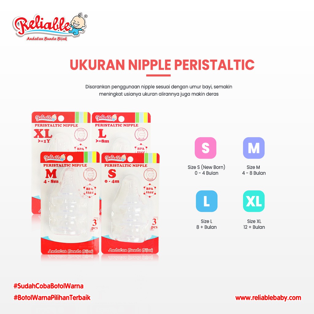 Reliable Dot จุกนมหัวนมคอนเทนท์ 3 ชิ้น - reliablebabyofficial.th - ThaiPick