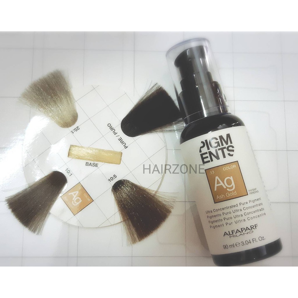 Alfaparf Pigment .13 Ash Gold แม่สีชนิดน้ำสีน้ำตาลหม่น สำหรับเติมสี ...