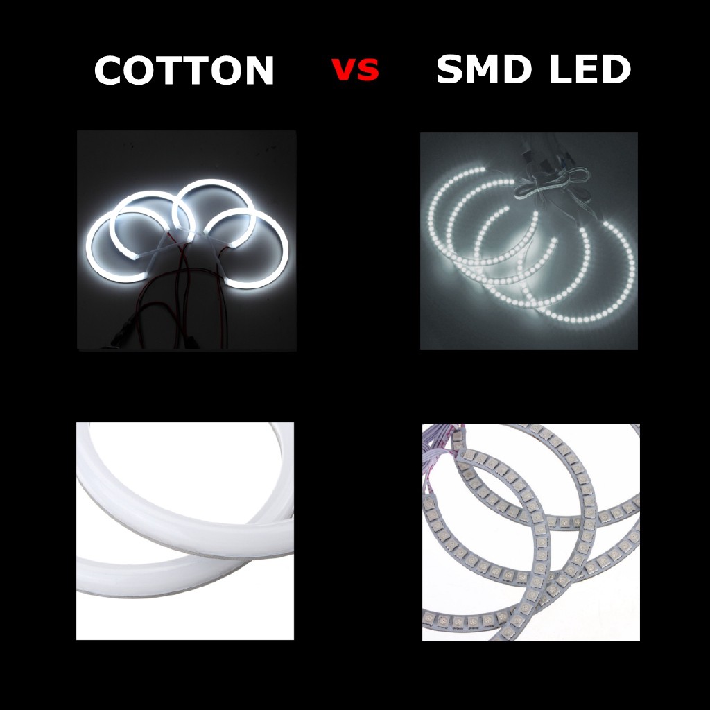 (lila) หลอดไฟเนื้อผ้าฝ้ายสีขาวสีเหลืองอําพัน 131 มม. drl สําหรับ bmw ...