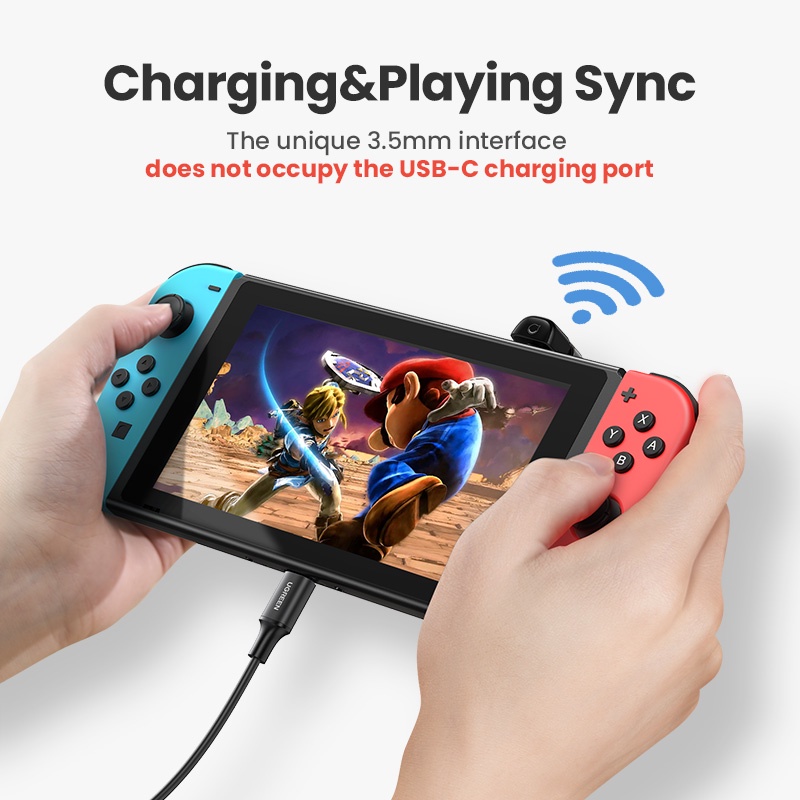 wUGREEN Bluetooth 5.0 Transmitter for Nintendo Switch Lite 3.5 Jack 3 ...