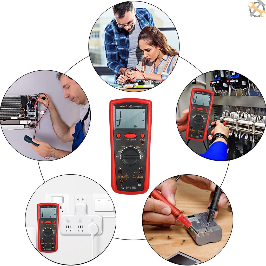 CUST Insulation Resistance Meter Digital Megger Ohmmeter Handheld ...