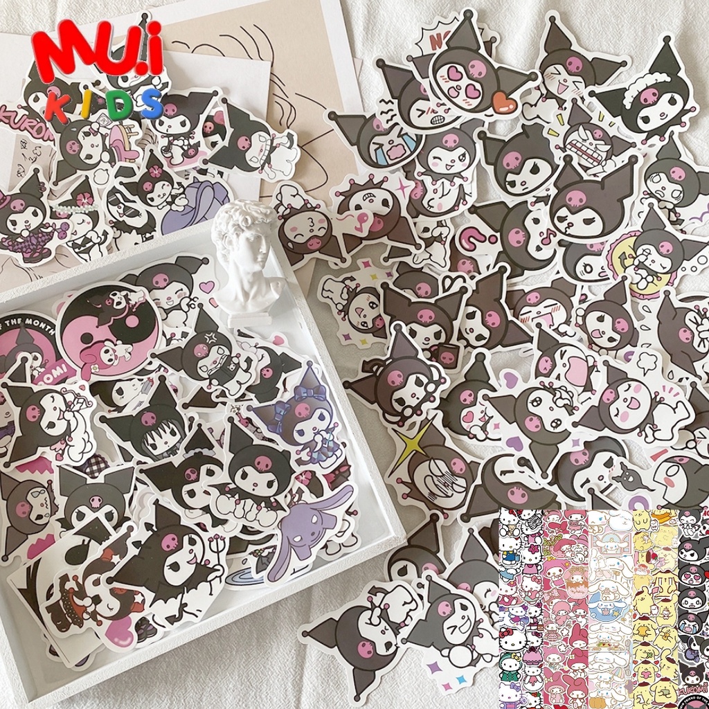 Muikids สติ๊กเกอร์ 50 ดวง ลายการ์ตูน ติดได้ทุกพื้นผิว สติ๊กเกอร์กันน้ำ ...