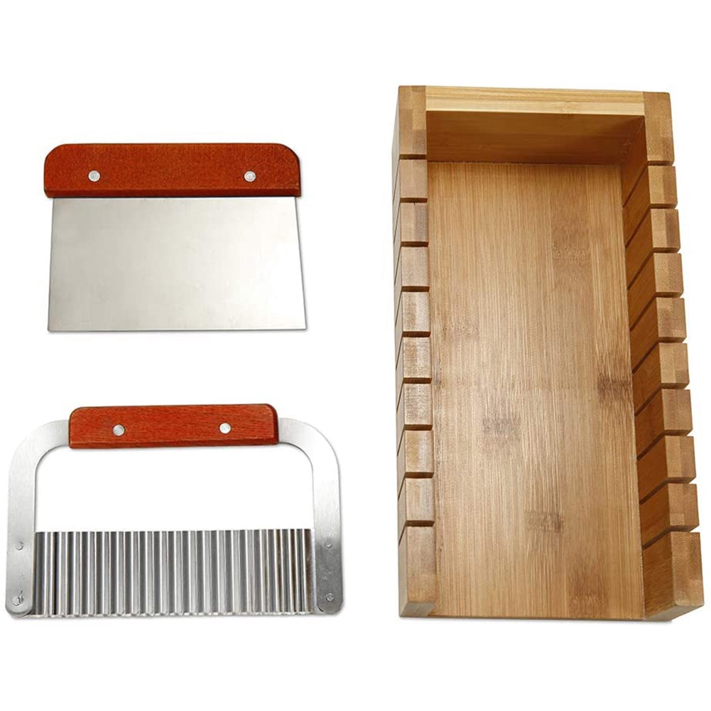 Soap Cutting Tool Set Wooden Leaf Cutter Mold + 2 Pieces Straight Wave ...
