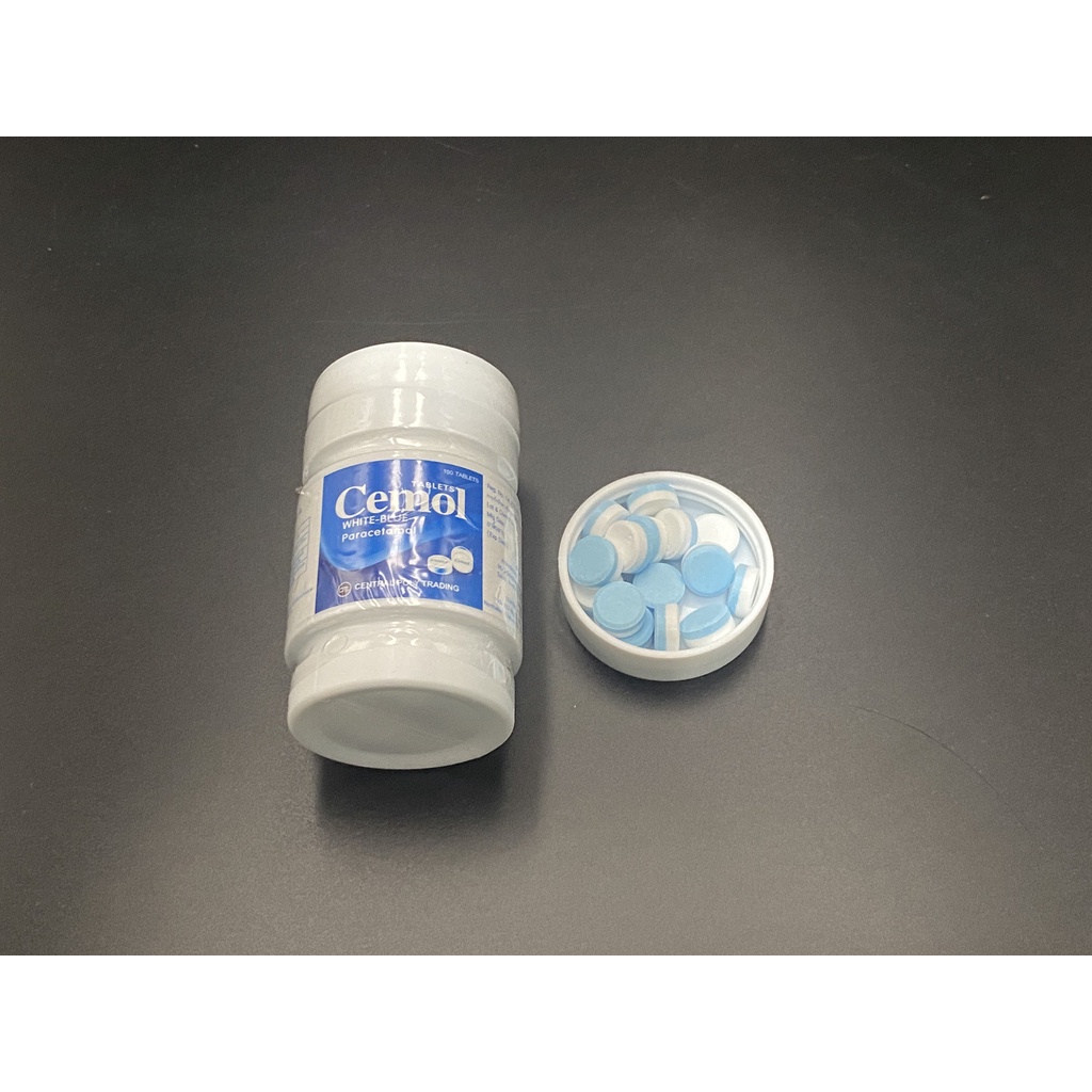ยาแก้ปวด Cemol 500 mg (เม็ดฟ้าขาวเม็ดขาว) ซีมอล พาราเซตามอล 500 มก ...