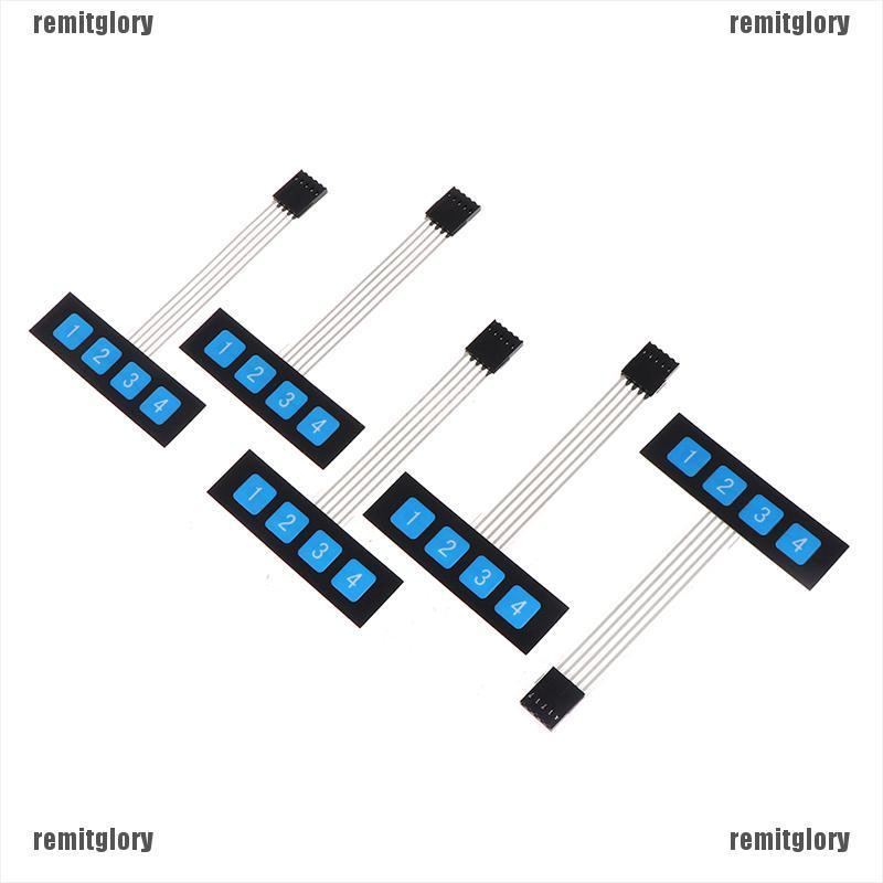 (rem) 5 ชิ้น 1x4 matrix array 4 คีย์เมมเบรนสวิทช์ปุ่มกดแป้นพิมพ์ 4 คีย์ ...