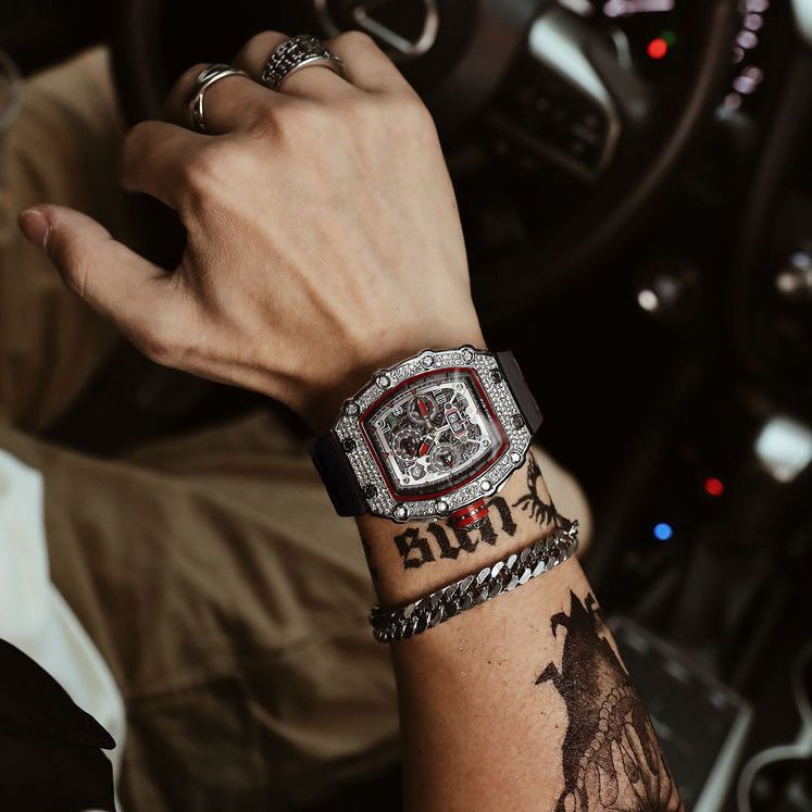 Richard s high-end diamond-encrusted men s watch Statham tritium gas ...