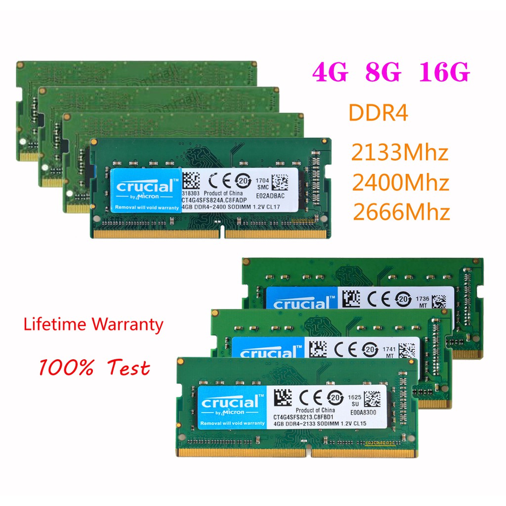 Crucial DDR4 4GB 8GB 16GB 1Rx8 Notebook RAM SODIMM 2400Mhz 2666MHz 2133MHz Laptop Memory ...