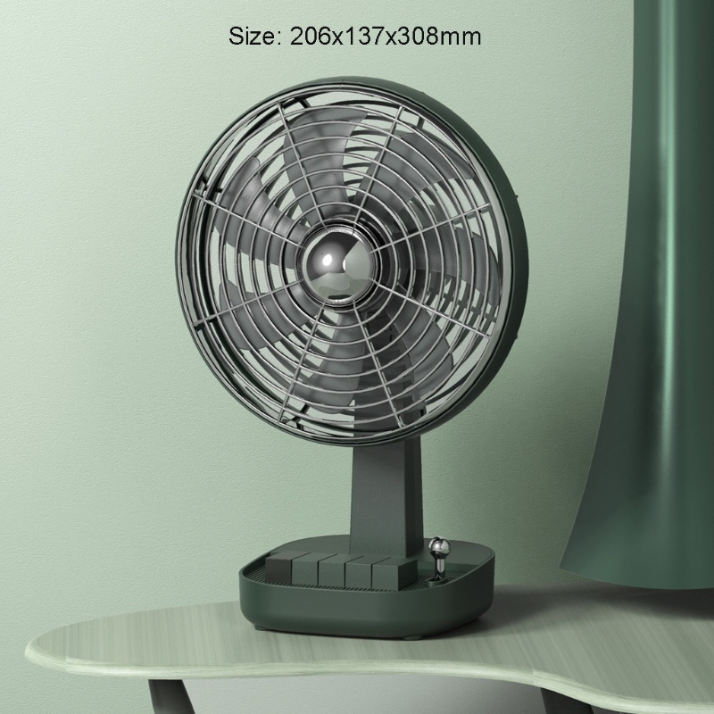 HSV Rechargeable 4000mAh 8-inch 4 Speed Table Fan Shaking Head Desk ...