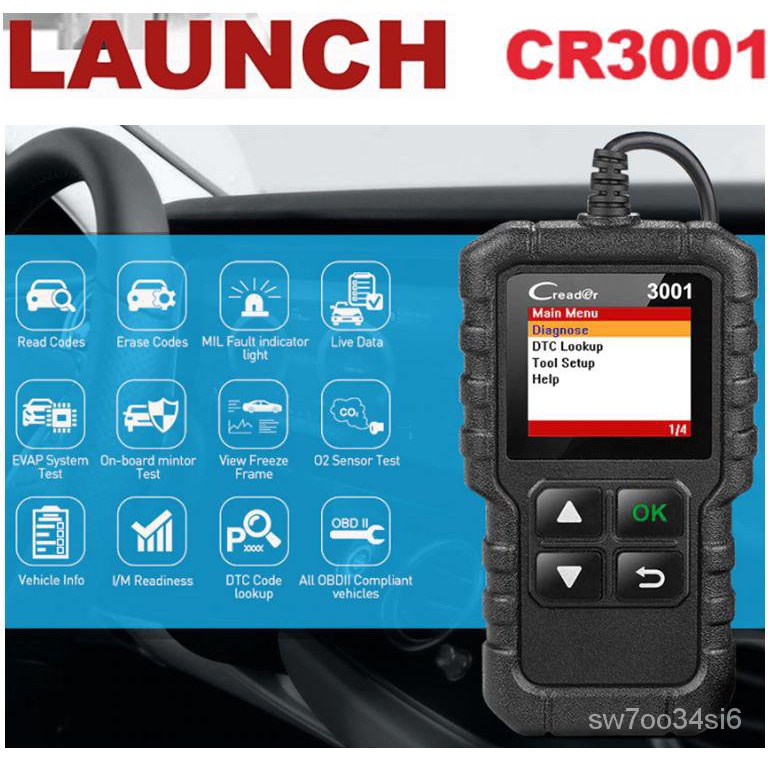 ส่งฟรี!! LAUNCH CR3001 Full OBD2 Scanner OBD2 Engine Code Reader Creader 3001 Car Diagnostic ...