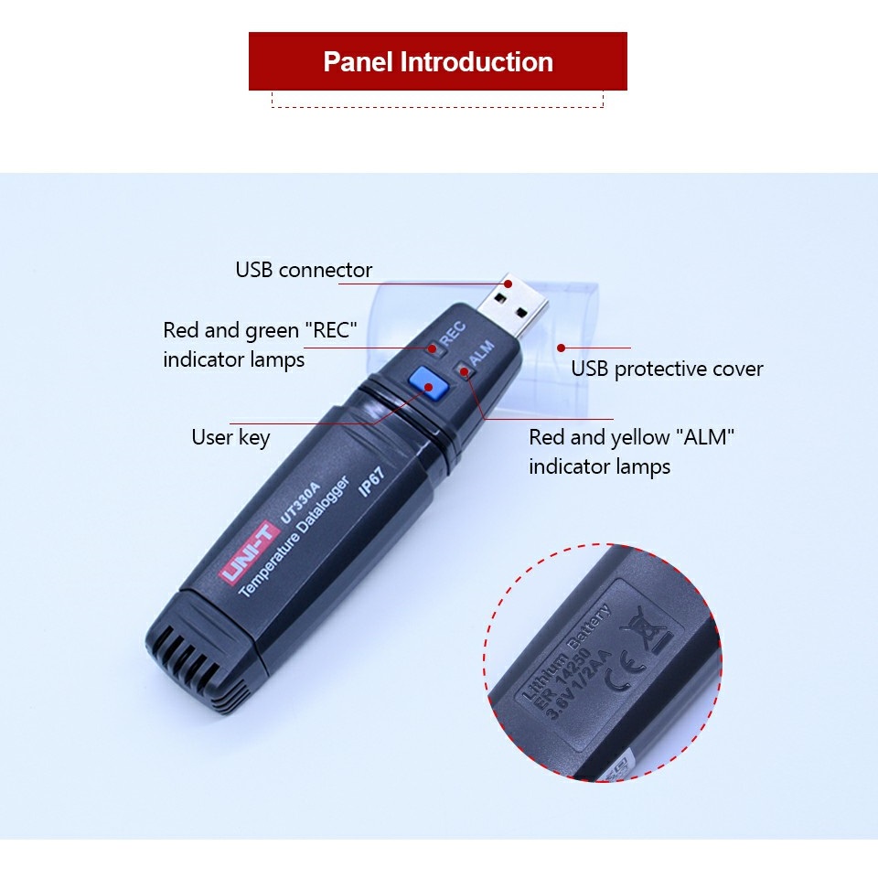 อุณหภูมิ ความชื้น เครื่องบันทึกข้อมูล USB UNI-T Temperature Humidity Atmospheric Pressure USB ...