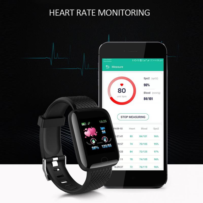 ♈2021 116 PLUS Smart Watch Men Women Blood Pressure Fitness Tracker ...