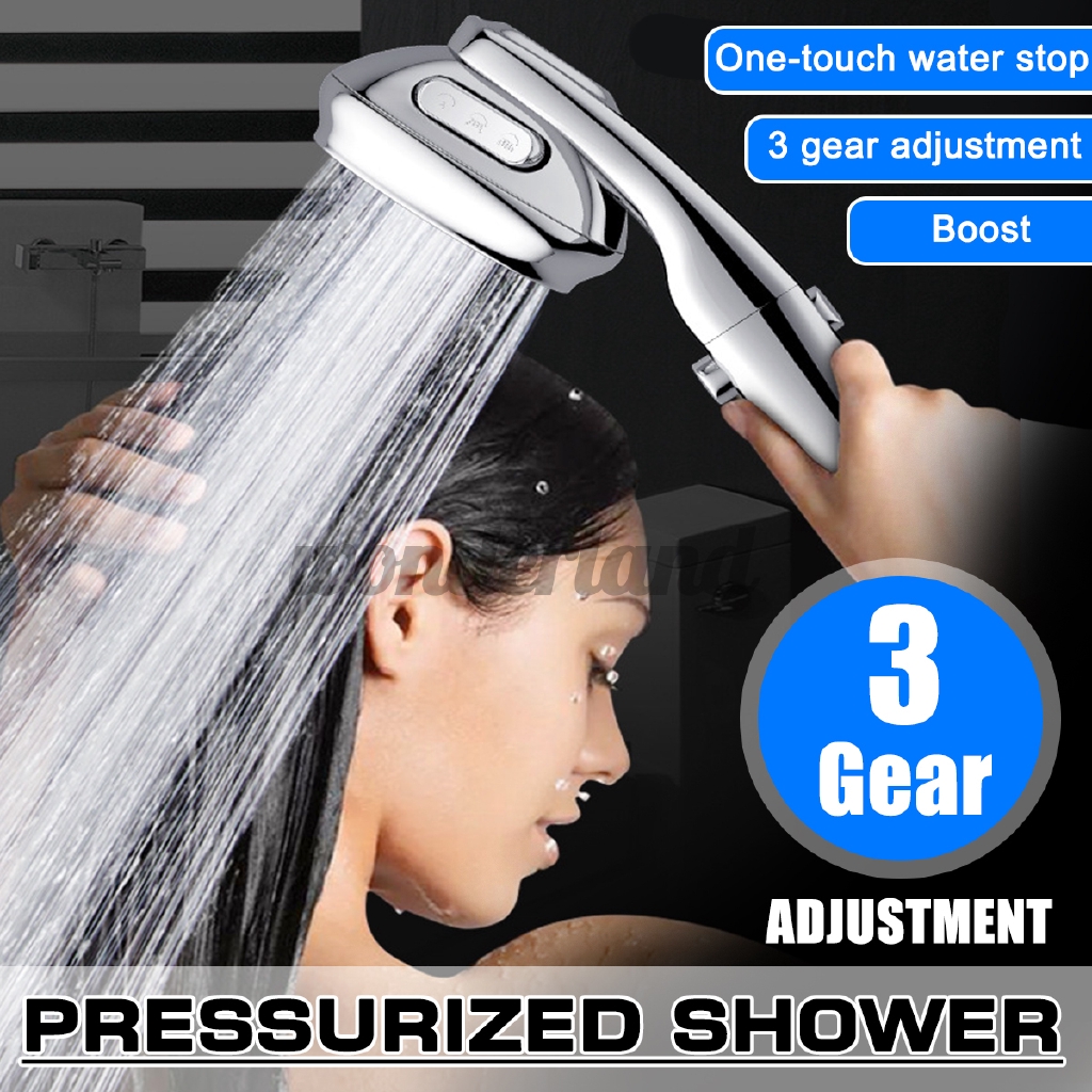Wonder Rainfall Shower Head 3 Gear Spray High Pressure Setting Handheld ...