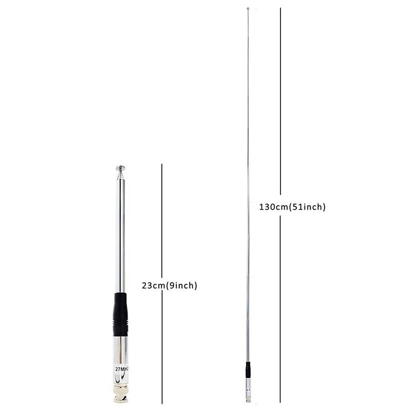 27Mhz Antenna 9-Inch to 51-Inch TelescopicRod HT Antennas for CB ...