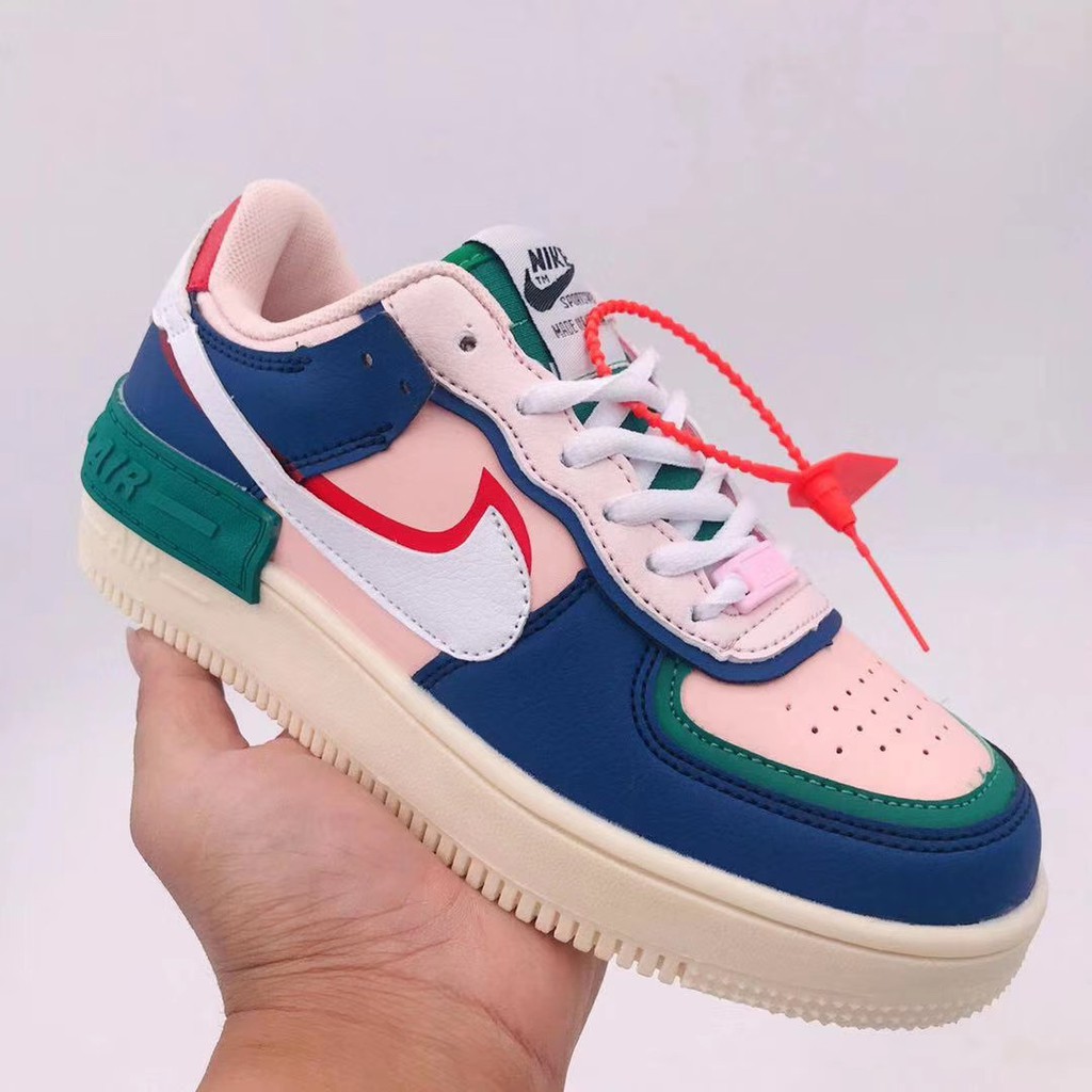 Nike Air Force 1 Shadow AF1 Macaron โครงสร้างการทำลายฟังก์ชัน Splice ...