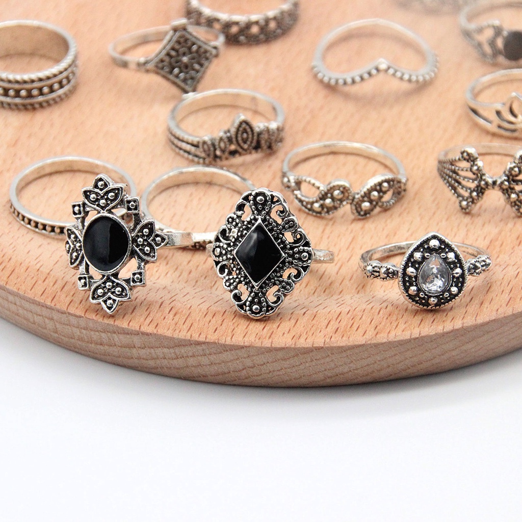 Trvn Vintage Silver Knuckle Rings Set Simple Stackable Finger Rings ...