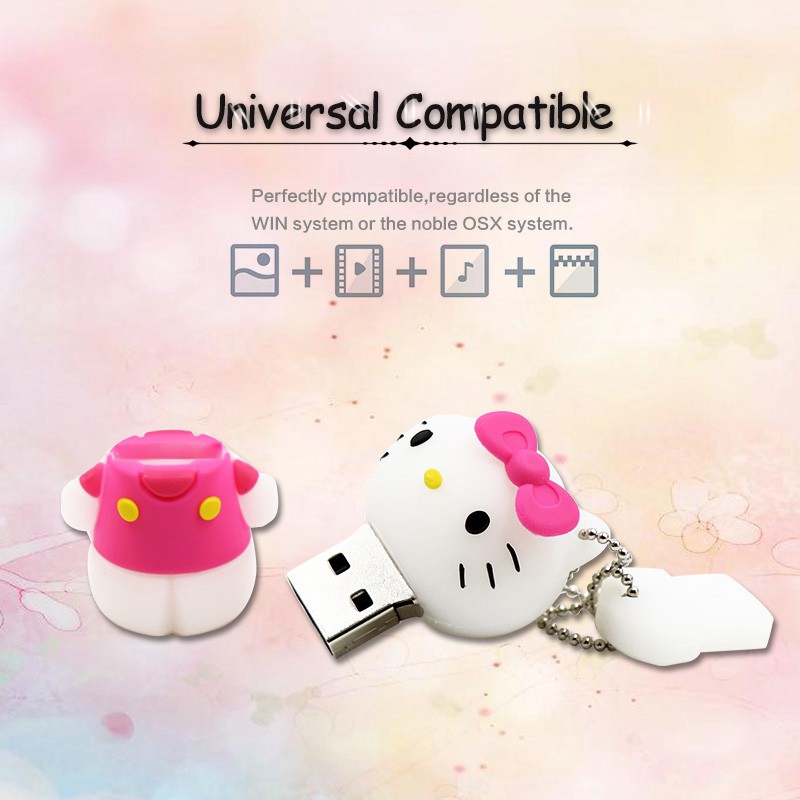 Pendrive 64GB 32GB 16GB 8GB Cute Hello Kitty Cartoon USB Flash Drive ...