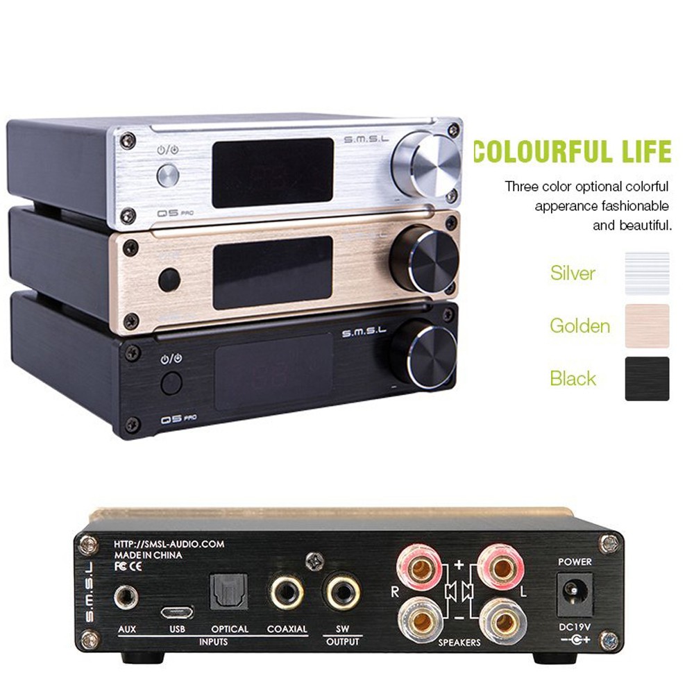 SMSL Q5 Pro Hi-Fi Audio Digital Power Amplifier 2x45W Control USB ...